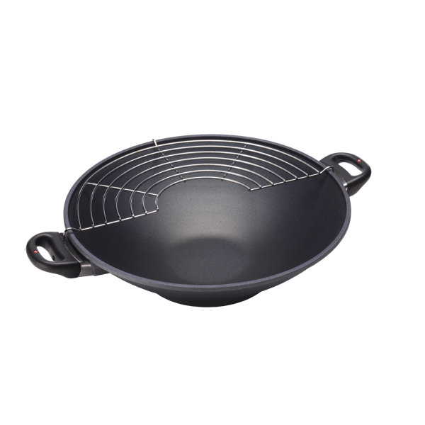 Swiss Diamond 14" Induction Non-Stick Alumimum Wok with Lid | Perigold