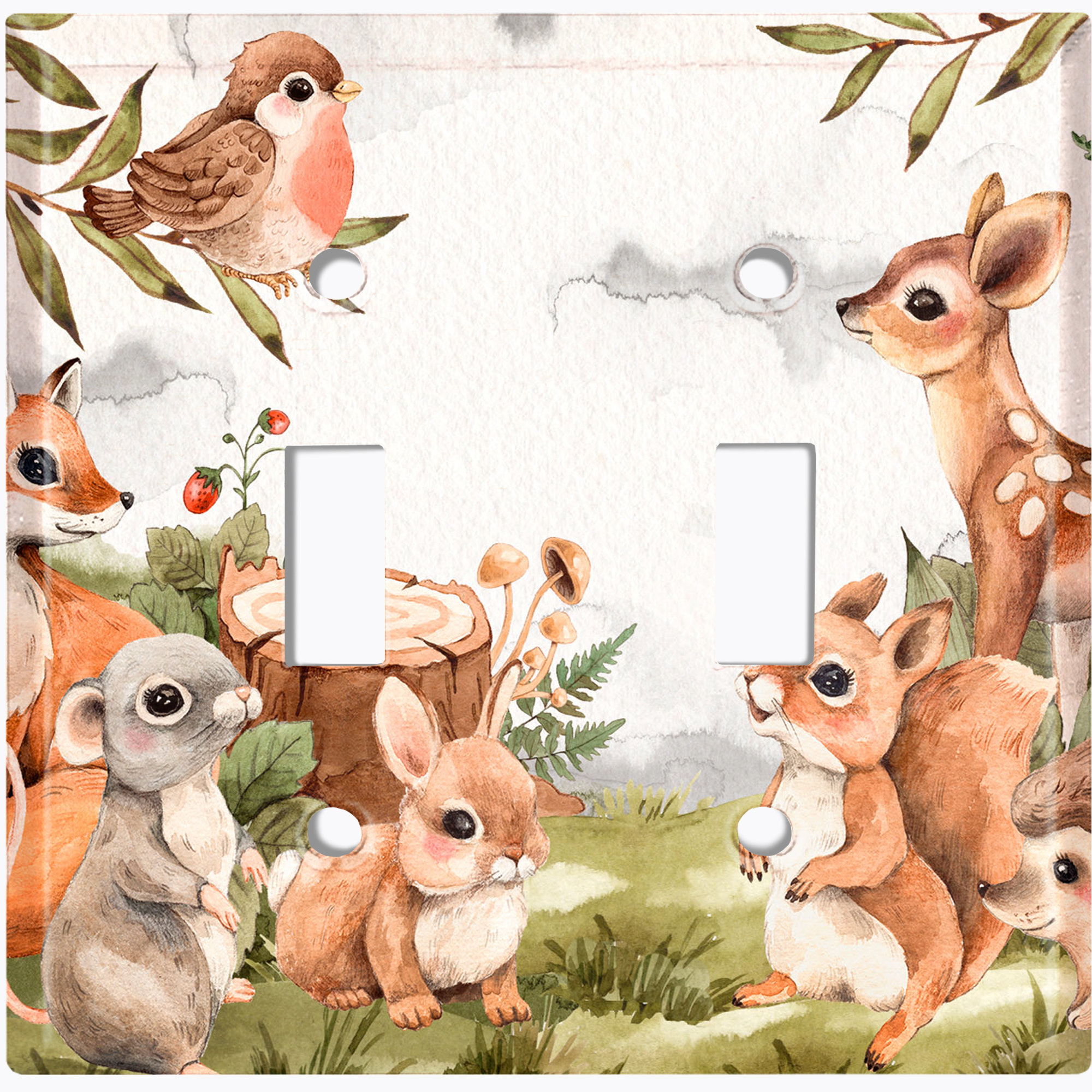 WorldAcc Metal Light Switch Plate Outlet Cover (Animal Deer Rabbit ...