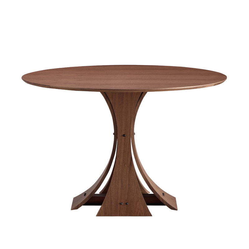 Loon Peak® " round walnut mdf dining table, modern design for kitchen ...