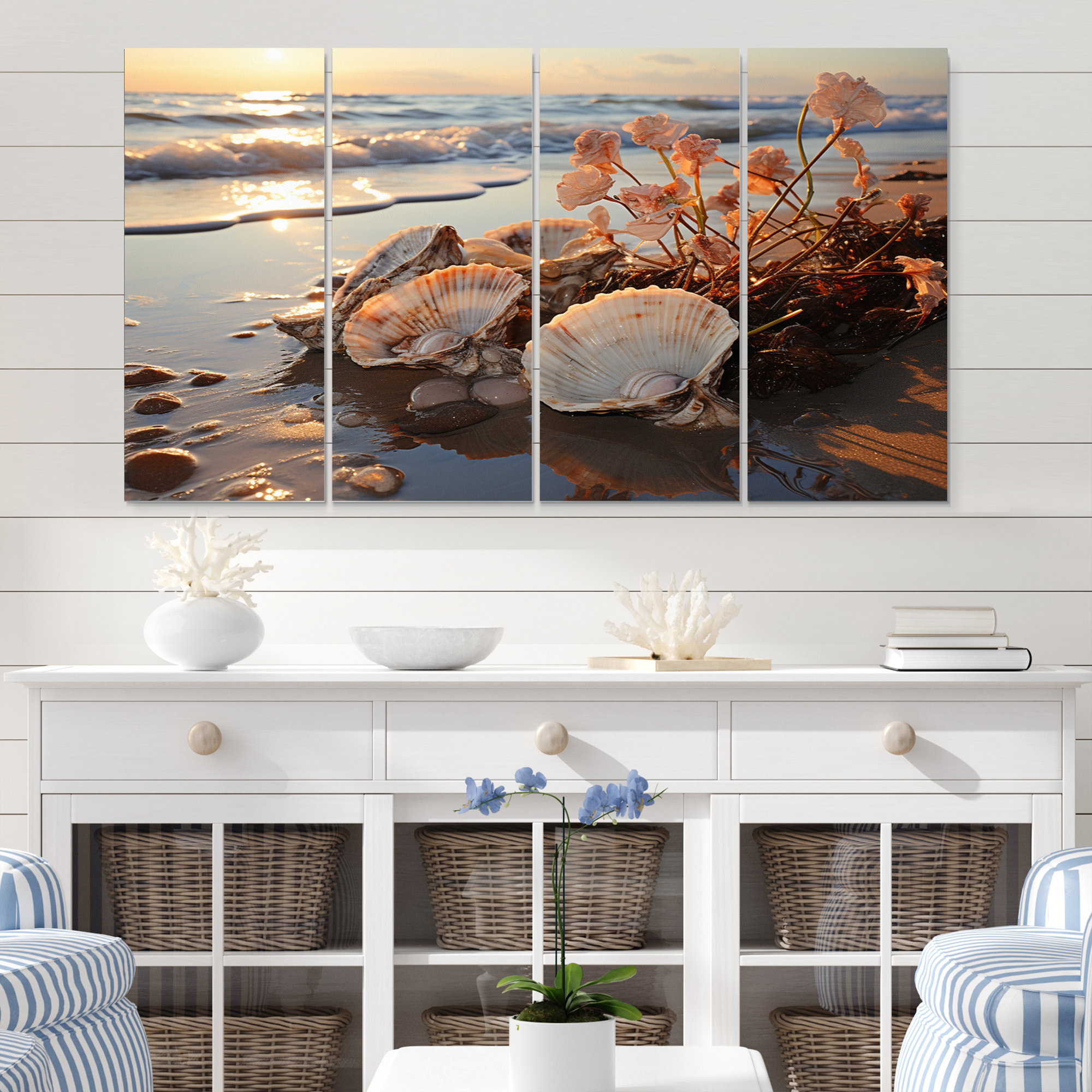 Design Art Beach Photo Seashell Collage IV - Nautical & Beach Wall Art ...