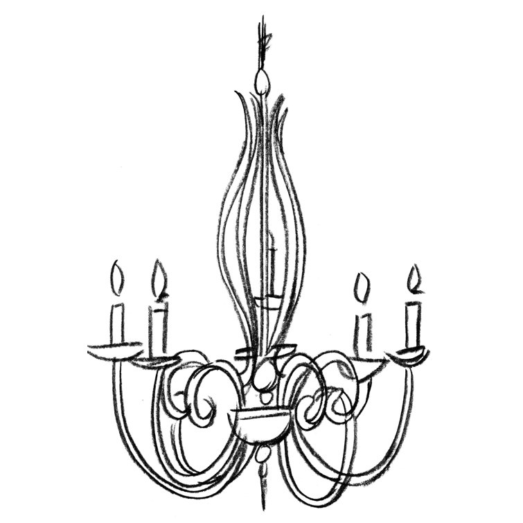Easy Chandelier Drawing