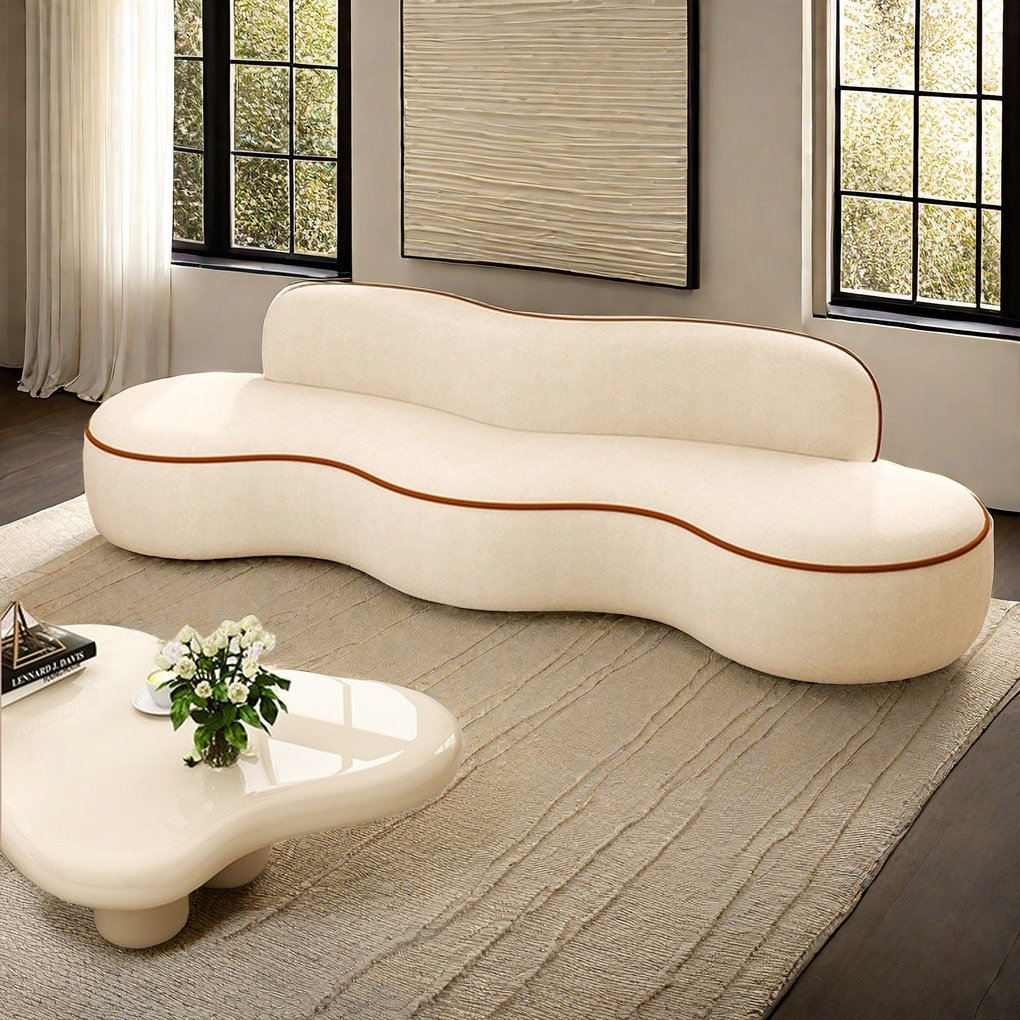 Axis Living Curved Shaped Sofa Cream Style Sofa | Wayfair