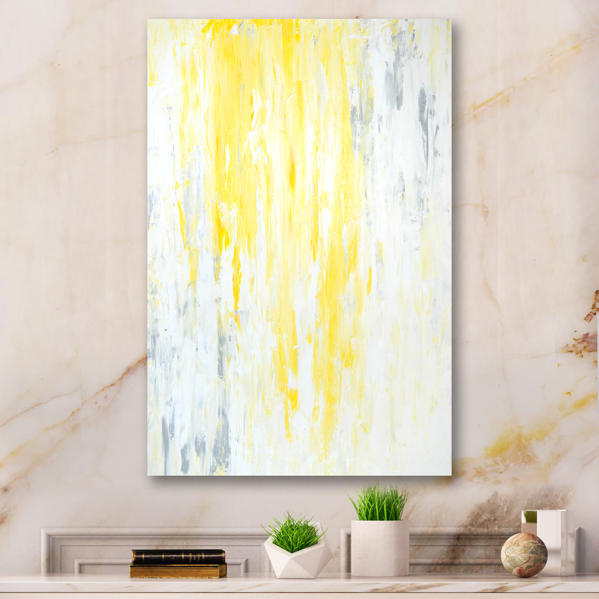 Wrought Studio™ Grey And Yellow Abstract Art - Modern & Contemporary ...