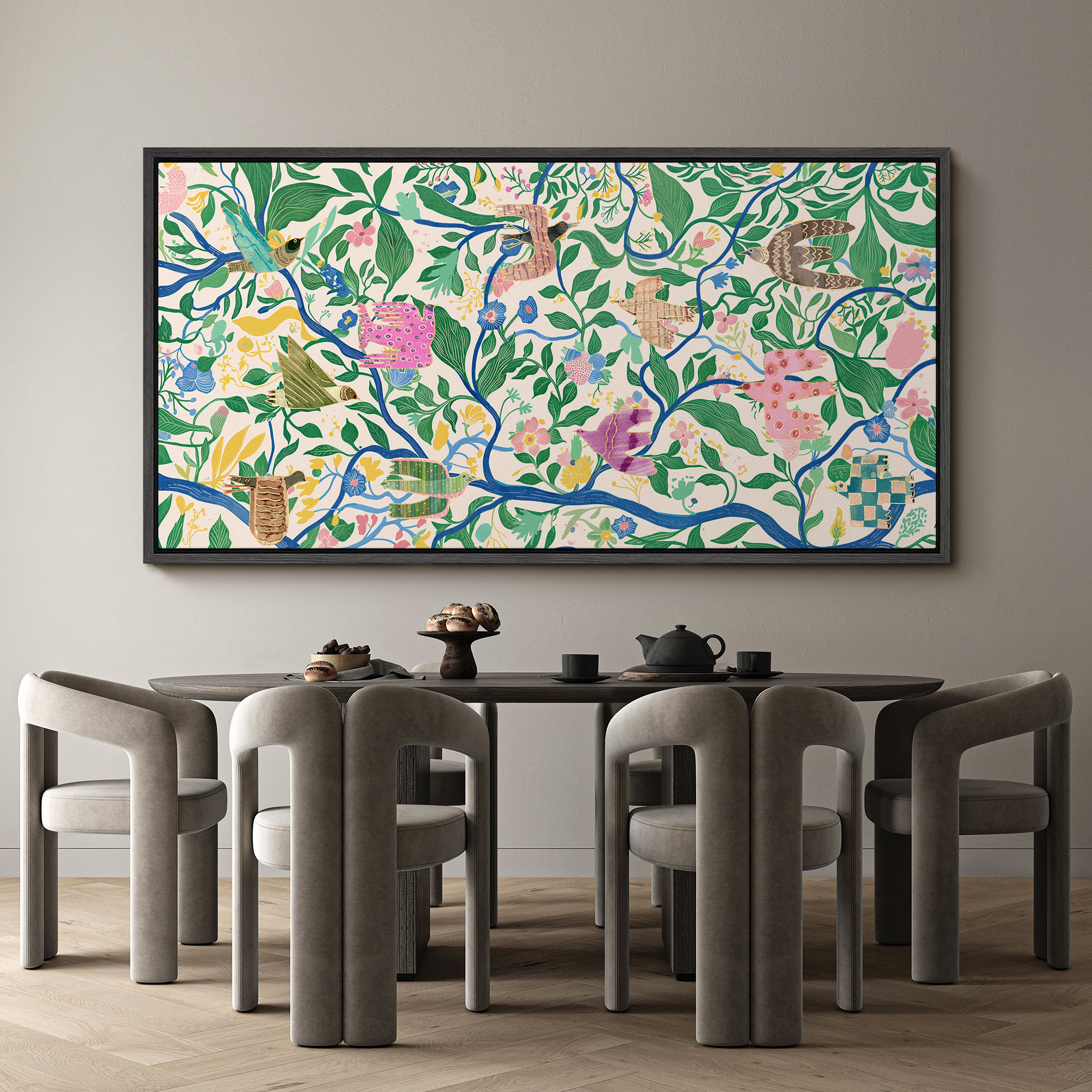 IDEA4WALL Abstract Botanical Vine Extra Large Pictures Framed Canvas Print Wall Art | Wayfair