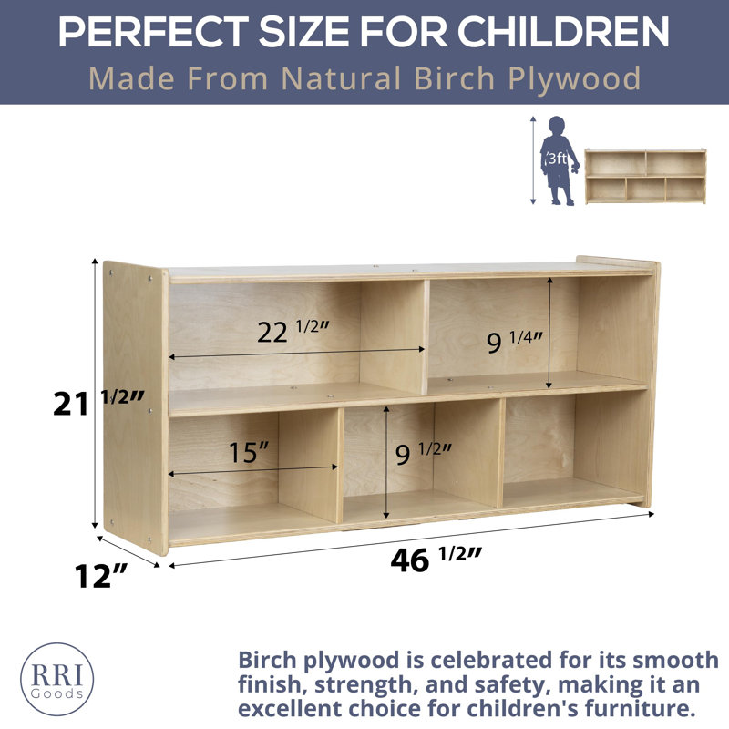 RRI Goods 5 Cubby Versatile Single Storage Unit, Birch Plywood Full ...