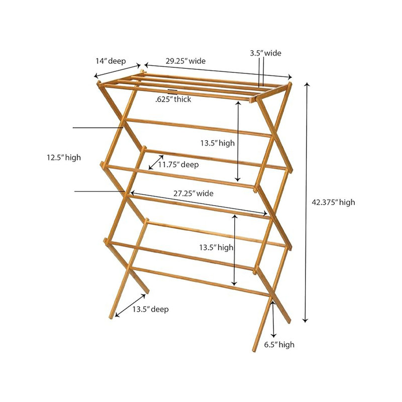 Filbop Bamboo Accordion Drying Rack | Wayfair