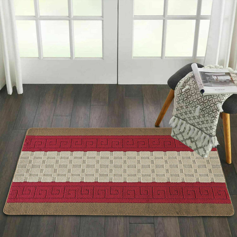 17 Stories Kysun Flatweave Brown/Red Rug | Wayfair.co.uk