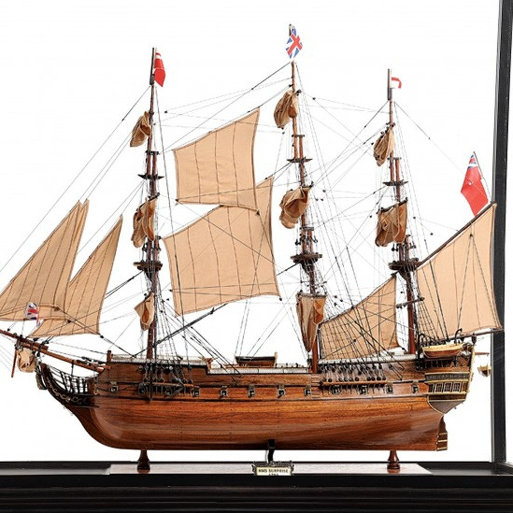 sed98 Sed 69" Wood Brown HMS Surprise 1796 Hand Painted Decorative Boat ...