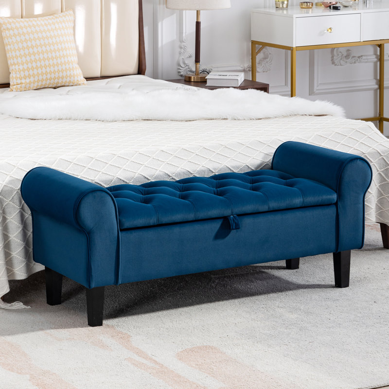 Red Barrel Studio® Jillia Upholstered Flip Top Storage Bench & Reviews ...