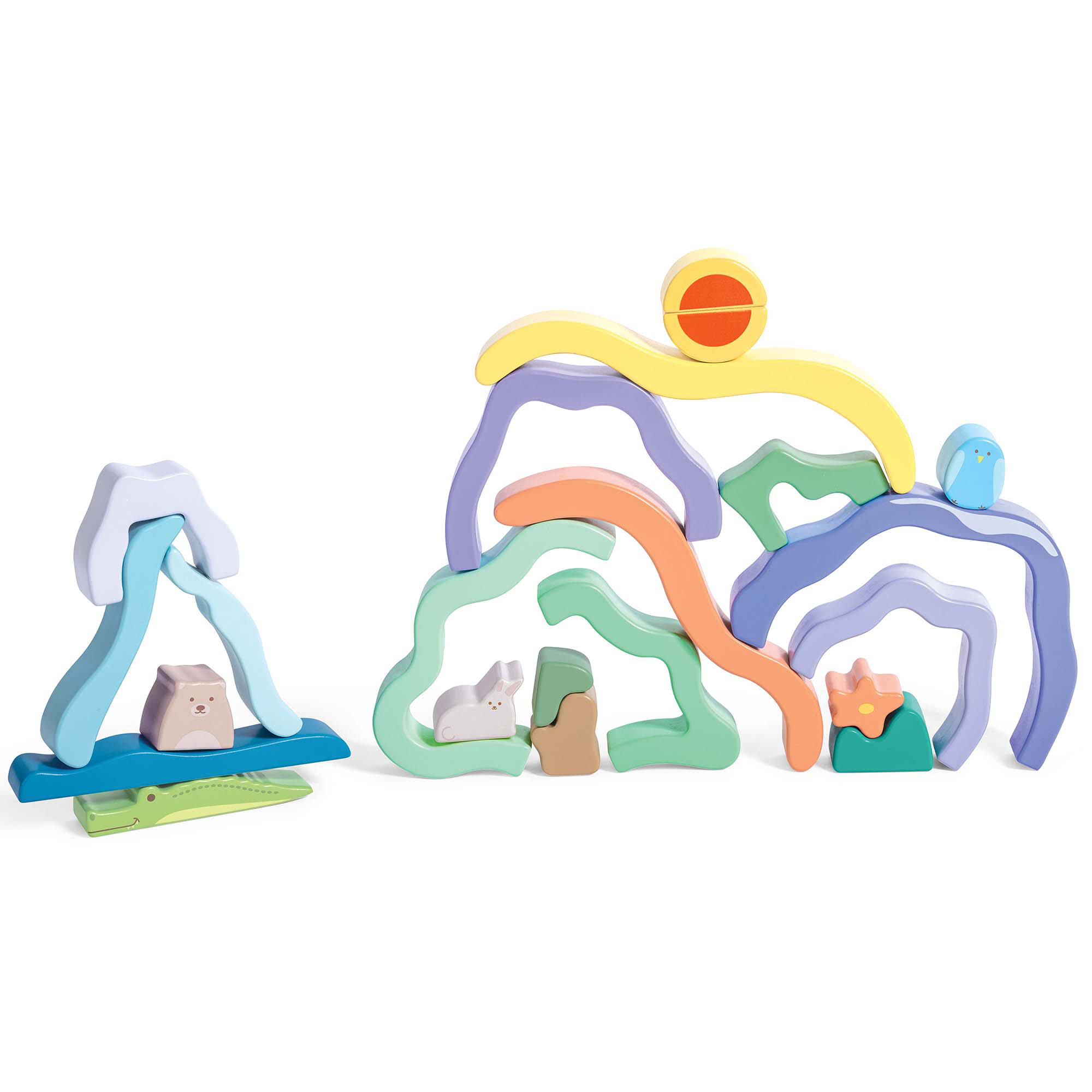 Hape: Nature Scene Stacking Blocks - Wooden Nesting Toy, Animal Sorting ...