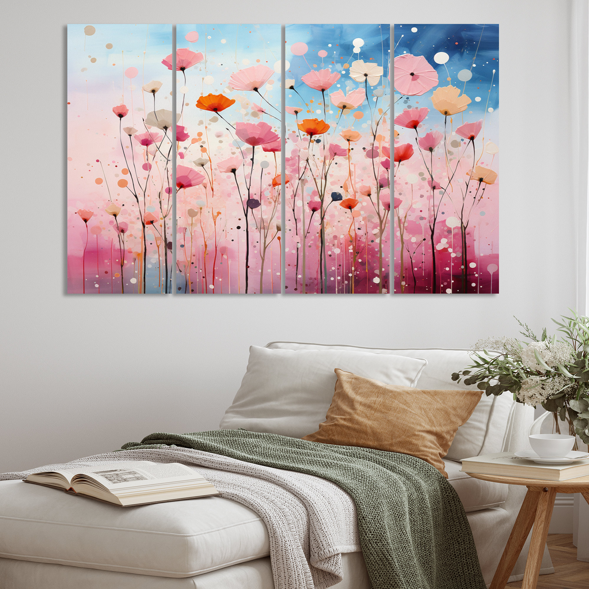 Design Art Pink Pastel Pastiche - Abstract Collages Wall Art Print - 4 ...