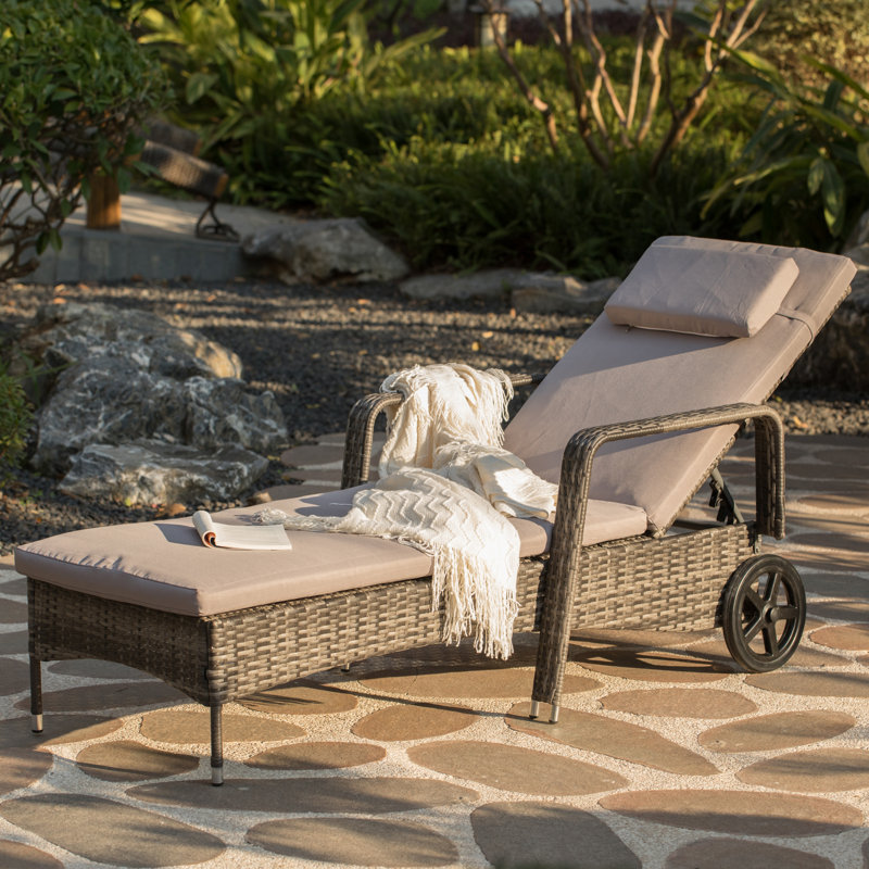 Latitude Run® Gerrel Outdoor Wicker Chaise Lounge | Wayfair
