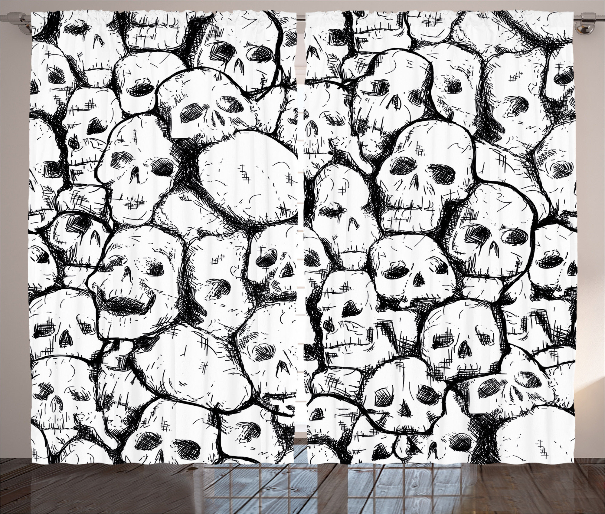 East Urban Home Conjoined Head Motifs Spooky Fossils Motley 2 Piece ...