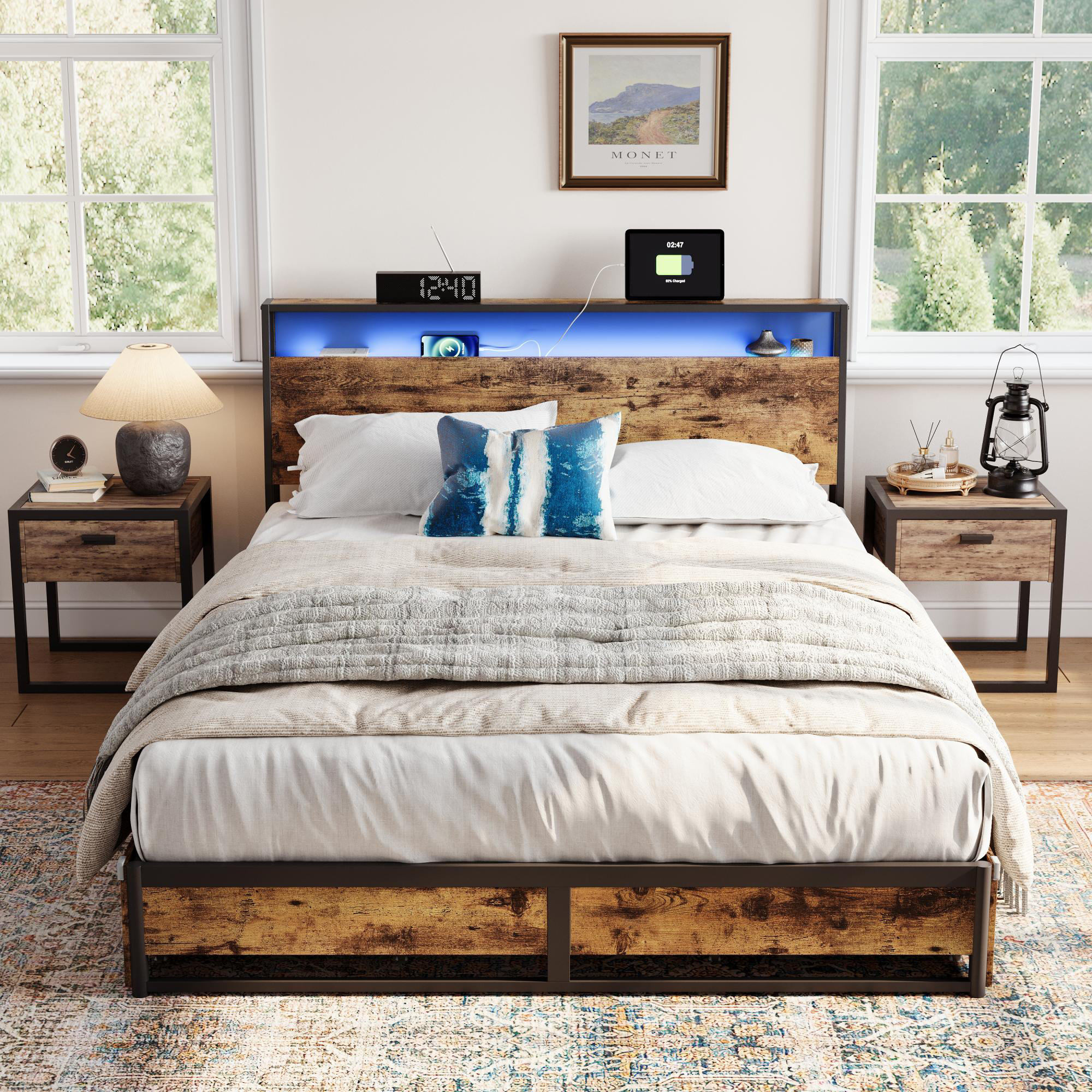 Trent Austin Design Naughton Storage Platform Bed with LED lights and ...