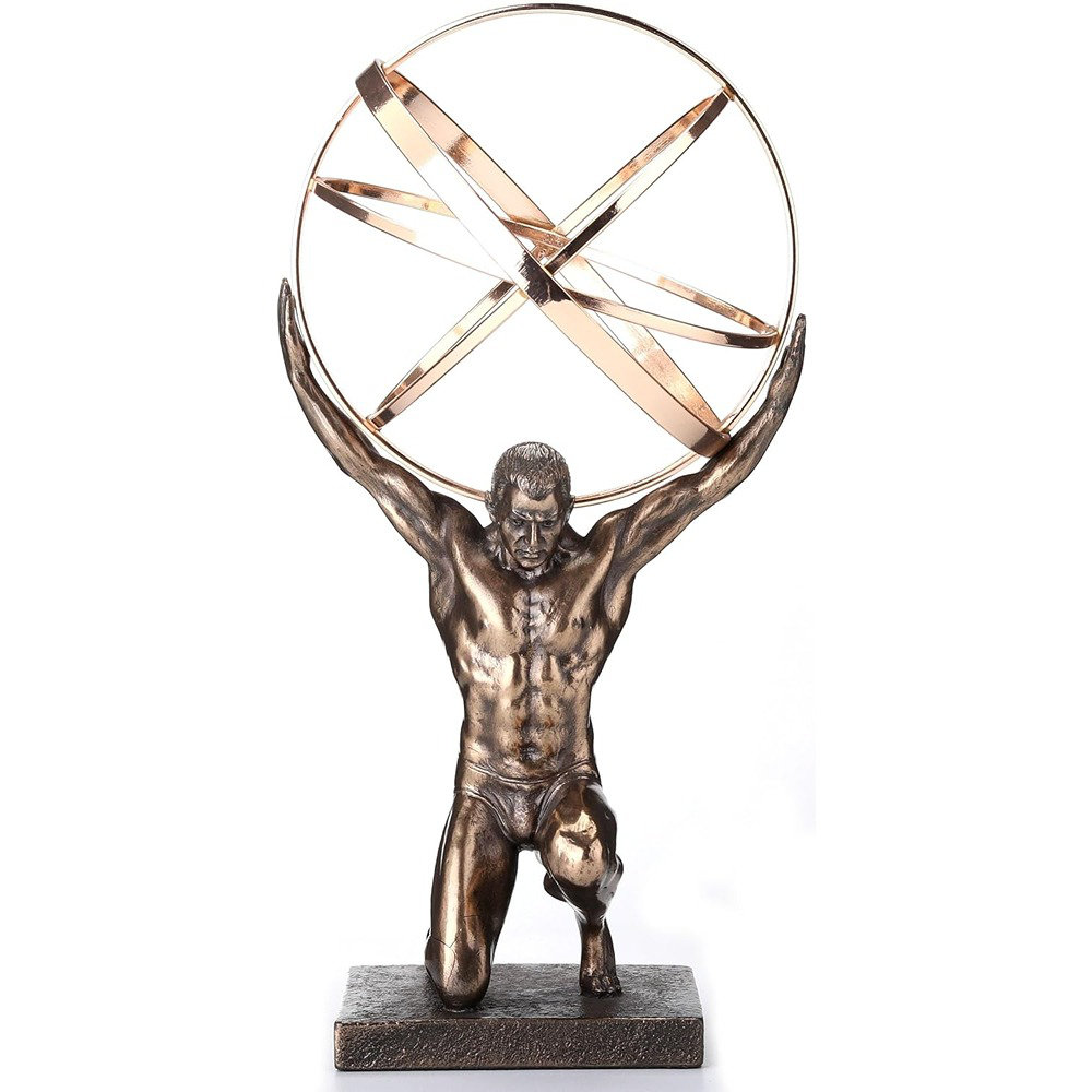 Red Barrel Studio® Design 9 Inch Atlas Carrying Celestial Sphere Statue ...