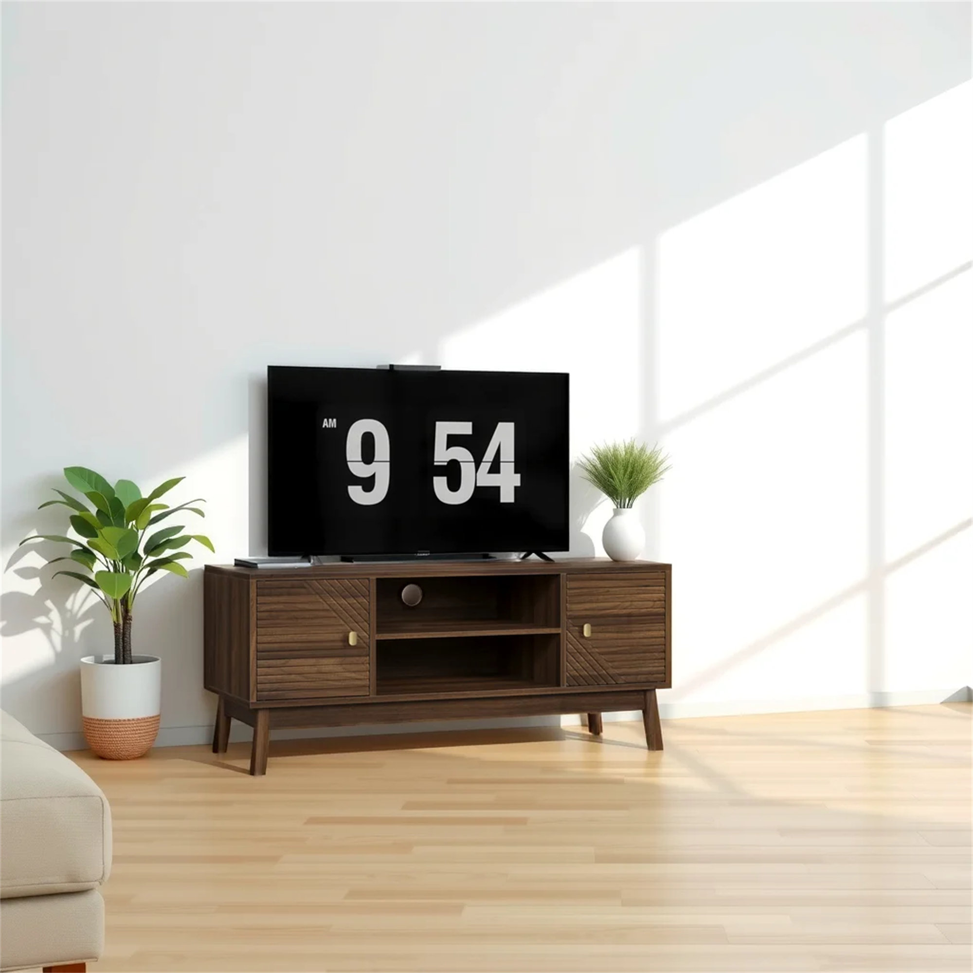 George Oliver TV Stand, Mid-Century Modern TV Stand For 32/45 Inch TV ...