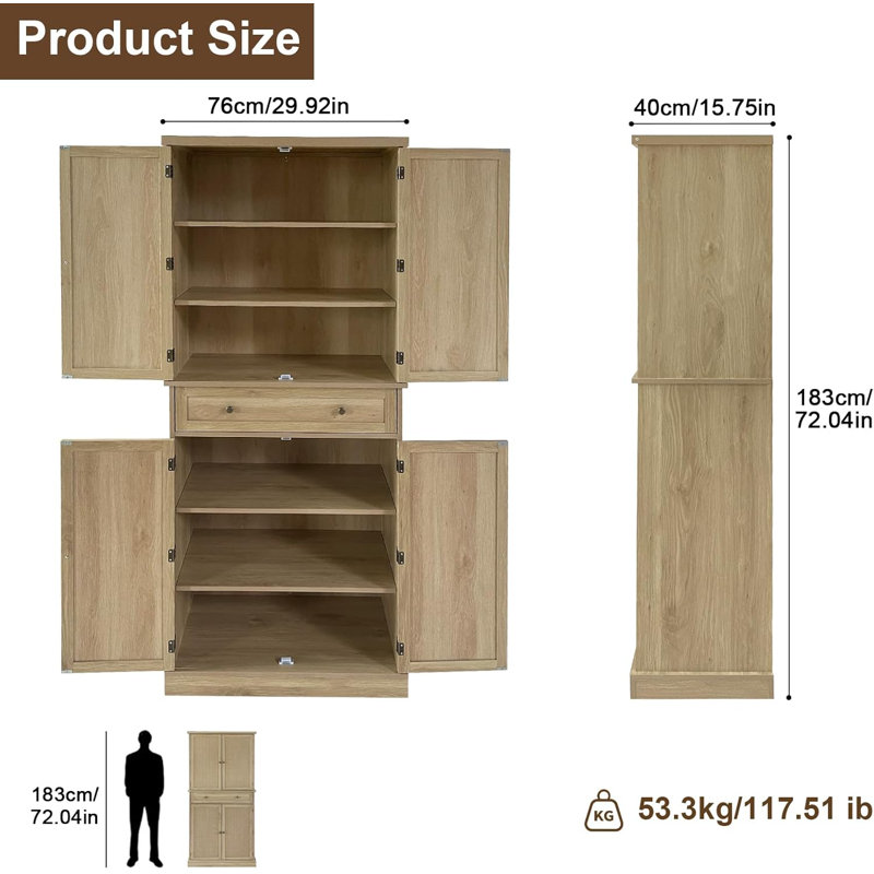 Lark Manor™ 72 Inches Height Kitchen Pantry Storage Cabinet | Wayfair