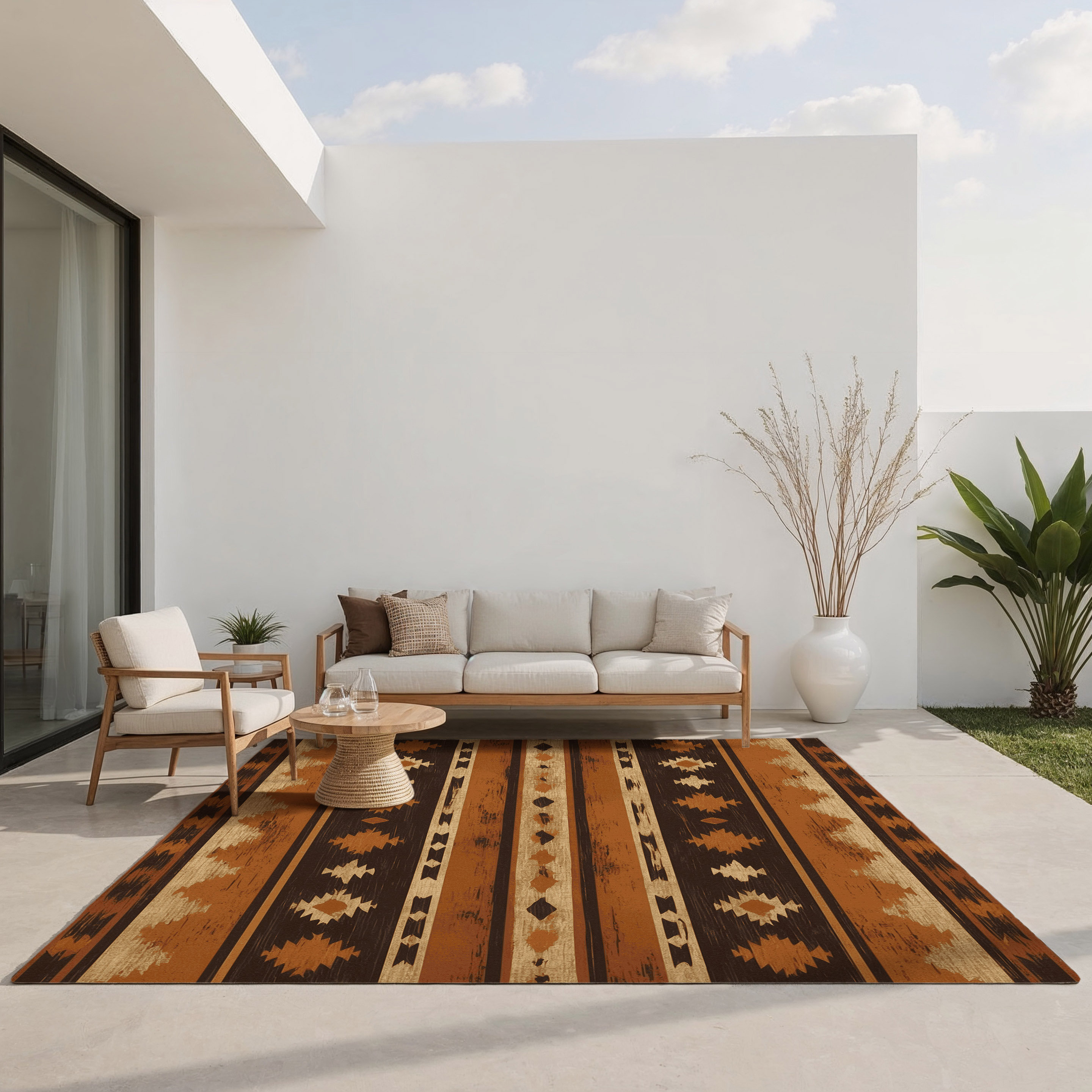 Loon Peak® Ceremonial Shadow Indoor And Outdoor Area Rug | Wayfair