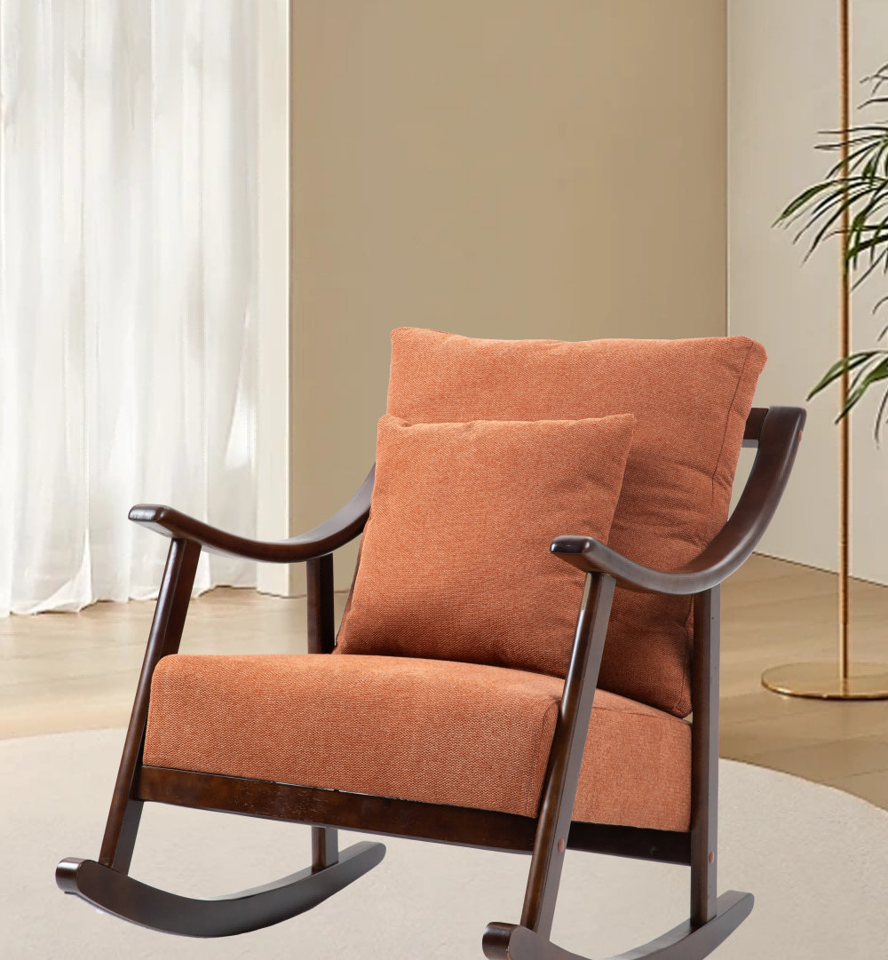 George Oliver Indoor Rocking Chair,Comfy Upholstered Glider Arm Chair ...