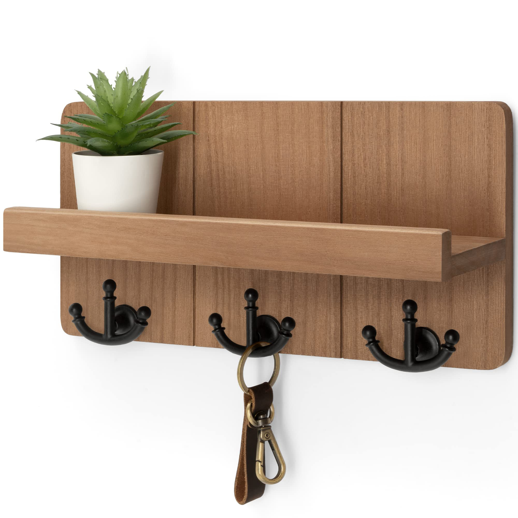 Williston Forge Key Holder For Wall With Shelf: Decorative Mail ...