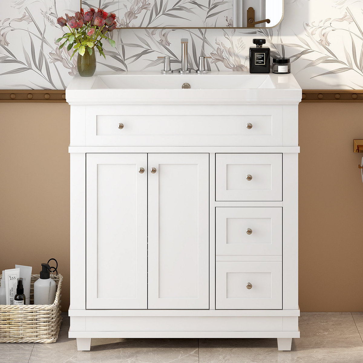 Winston Porter 30" Bathroom Vanity Cabinet With Sink Combo Set Free ...