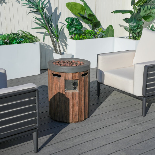 DirectWicker Hudson 3-Piece Patio Sets With Outdoor Fireplaces | Wayfair
