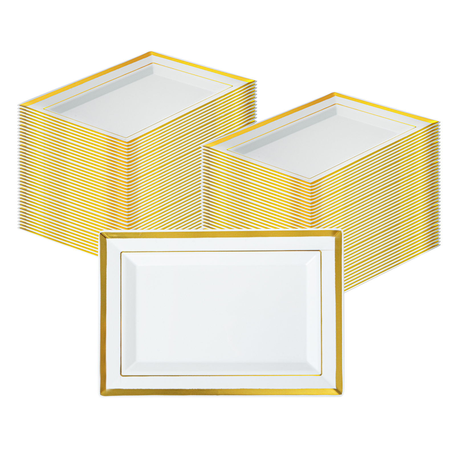 Restaurantware Rectangular Serving Plates 100 Count 7.5 x 5.25 Inch ...