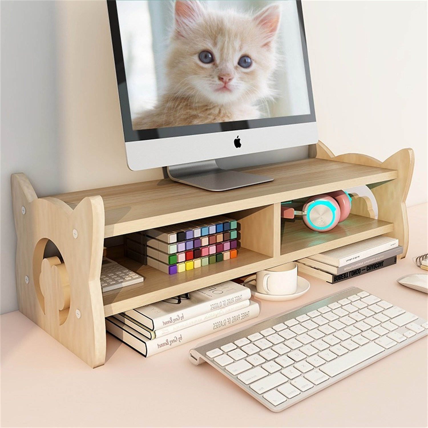 Wildon Home® Cute Cat Desktop Computer Monitor Riser Stand - Wayfair Canada