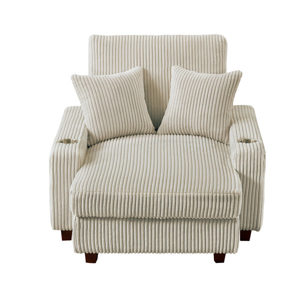 Ebern Designs Ermia Upholstered Chaise Lounge Chair convertable accent ...