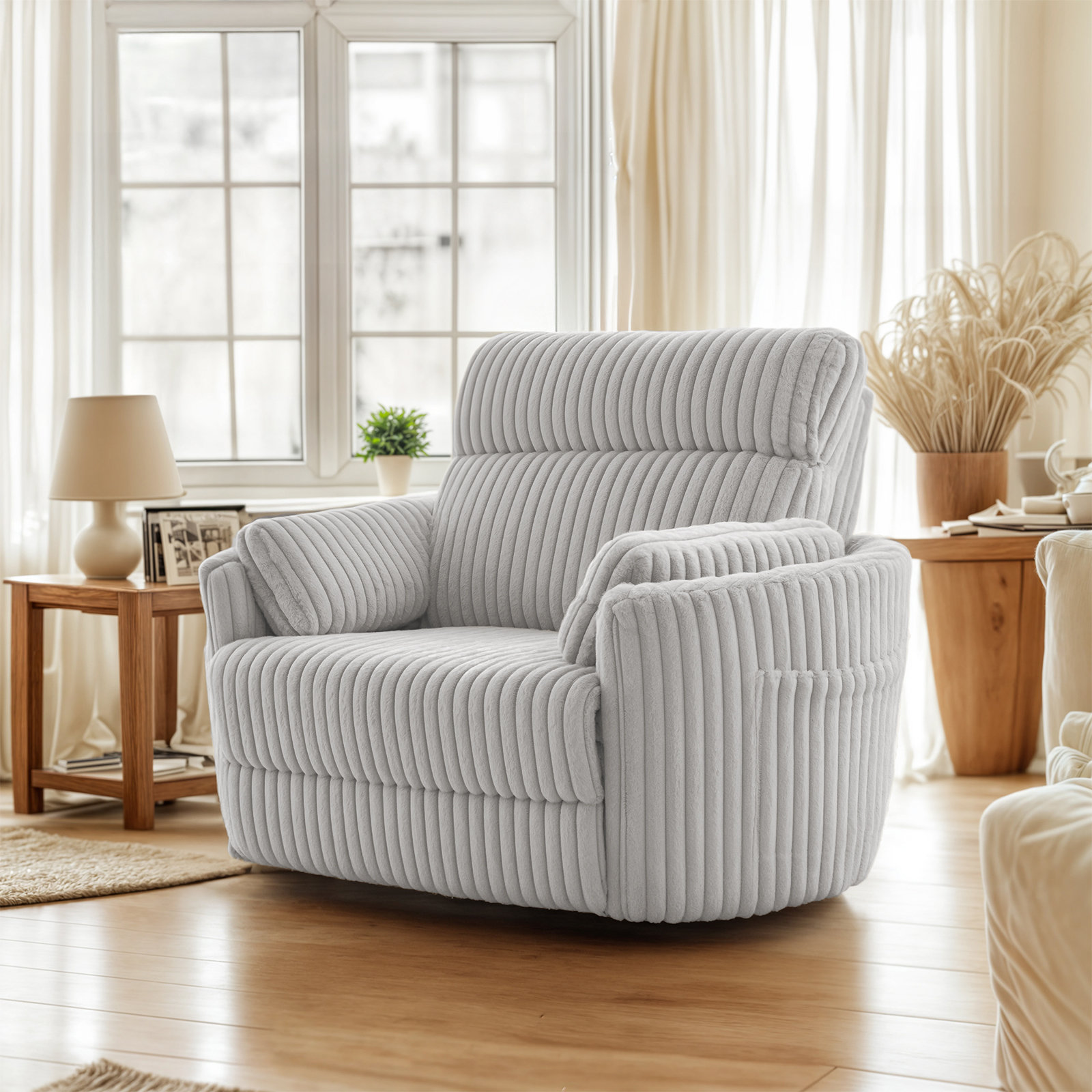 Hokku Designs Modern Extra-Wide Recliner Chair With USB & Adjustable ...