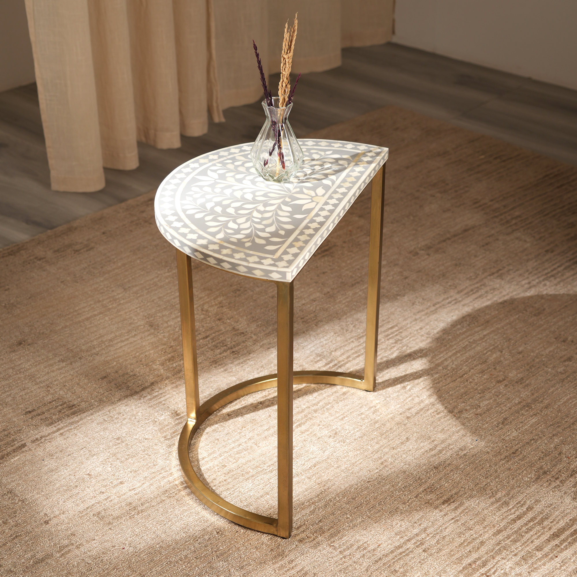 Dakota Fields Clotis Bone Inlay End Table | Wayfair