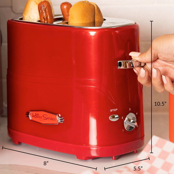 Nostalgia Retro Pop-Up Hot Dog Toaster, 2 Link and 2 Bun Capacity, With ...