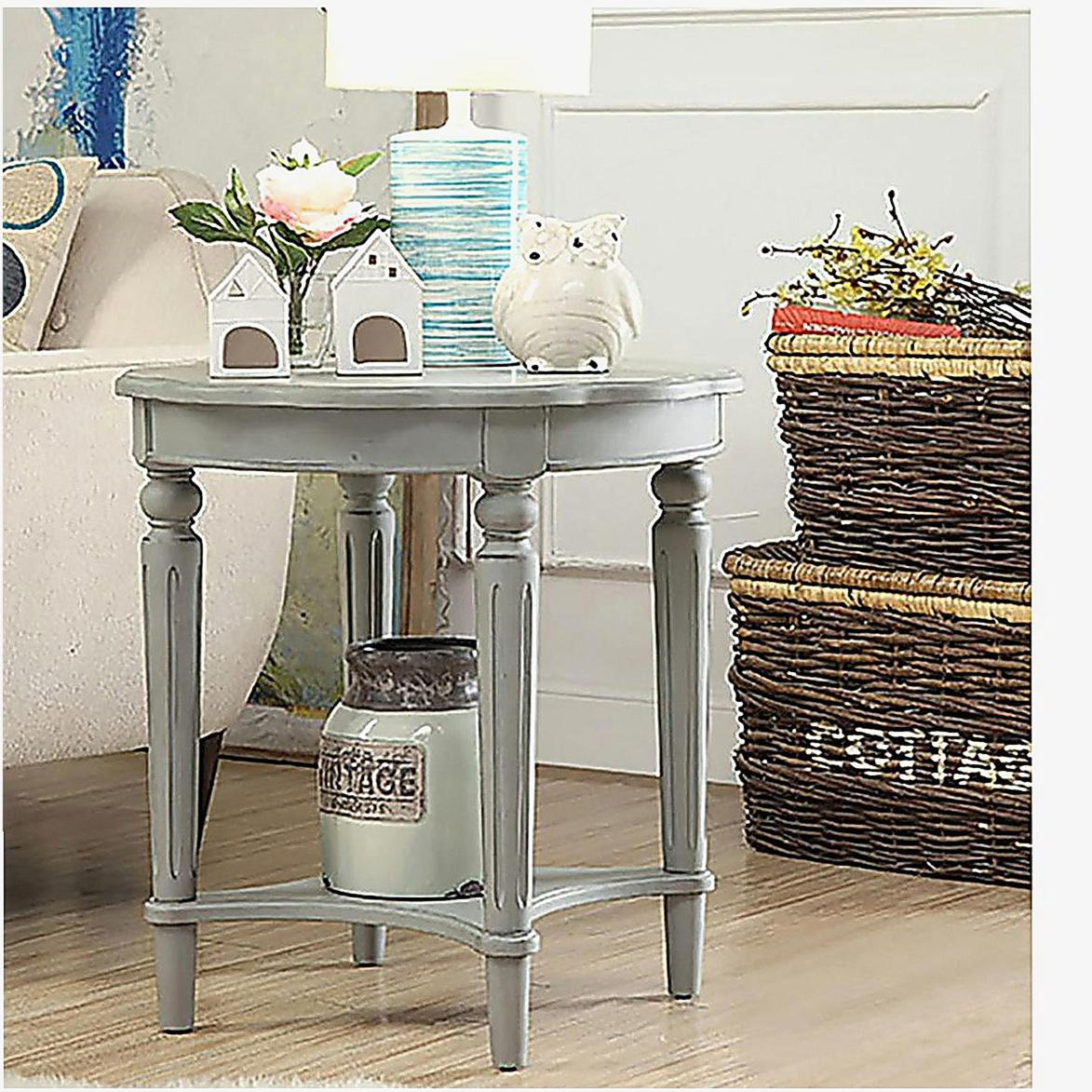 17 Stories Retro slate end table with bottom shelf | Wayfair