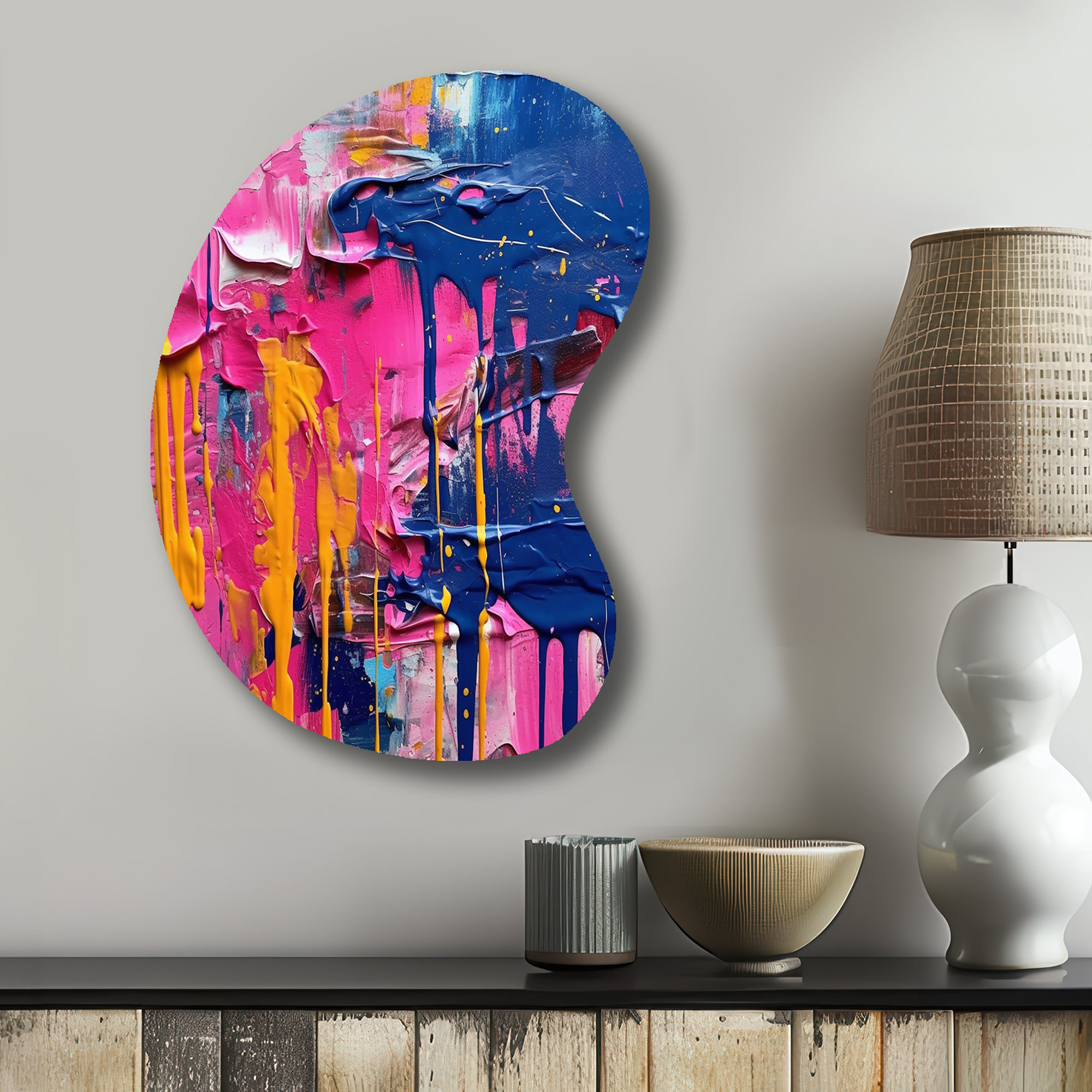 Design Art Pink And Blue Explosions Of Color - Abstract Boom Shape ...