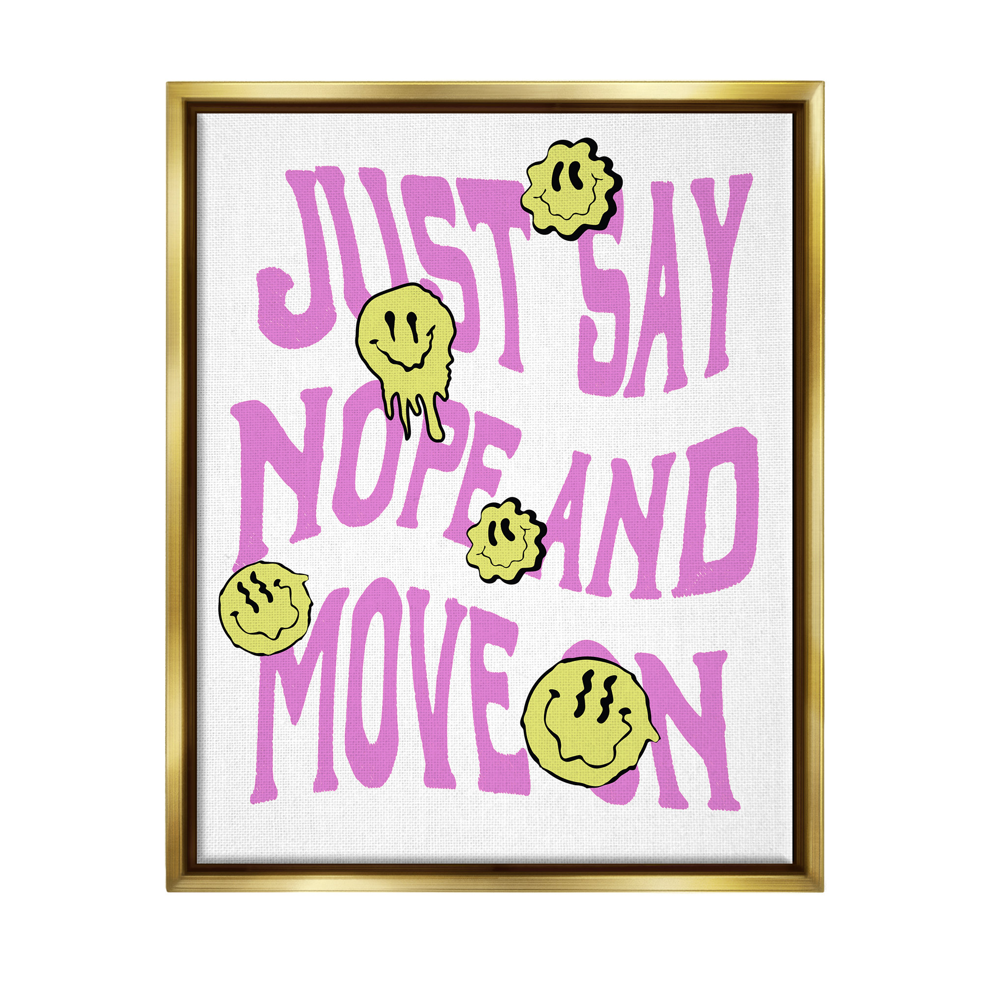 Stupell Industries Just Say Nope Phrase Framed Floater Canvas Wall Art ...