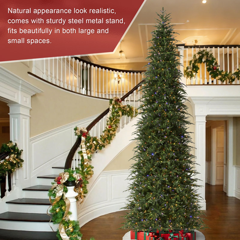 The Holiday Aisle® Radiant Evergreen Fir-15Ft Pre-Lit Green Slim Fir ...