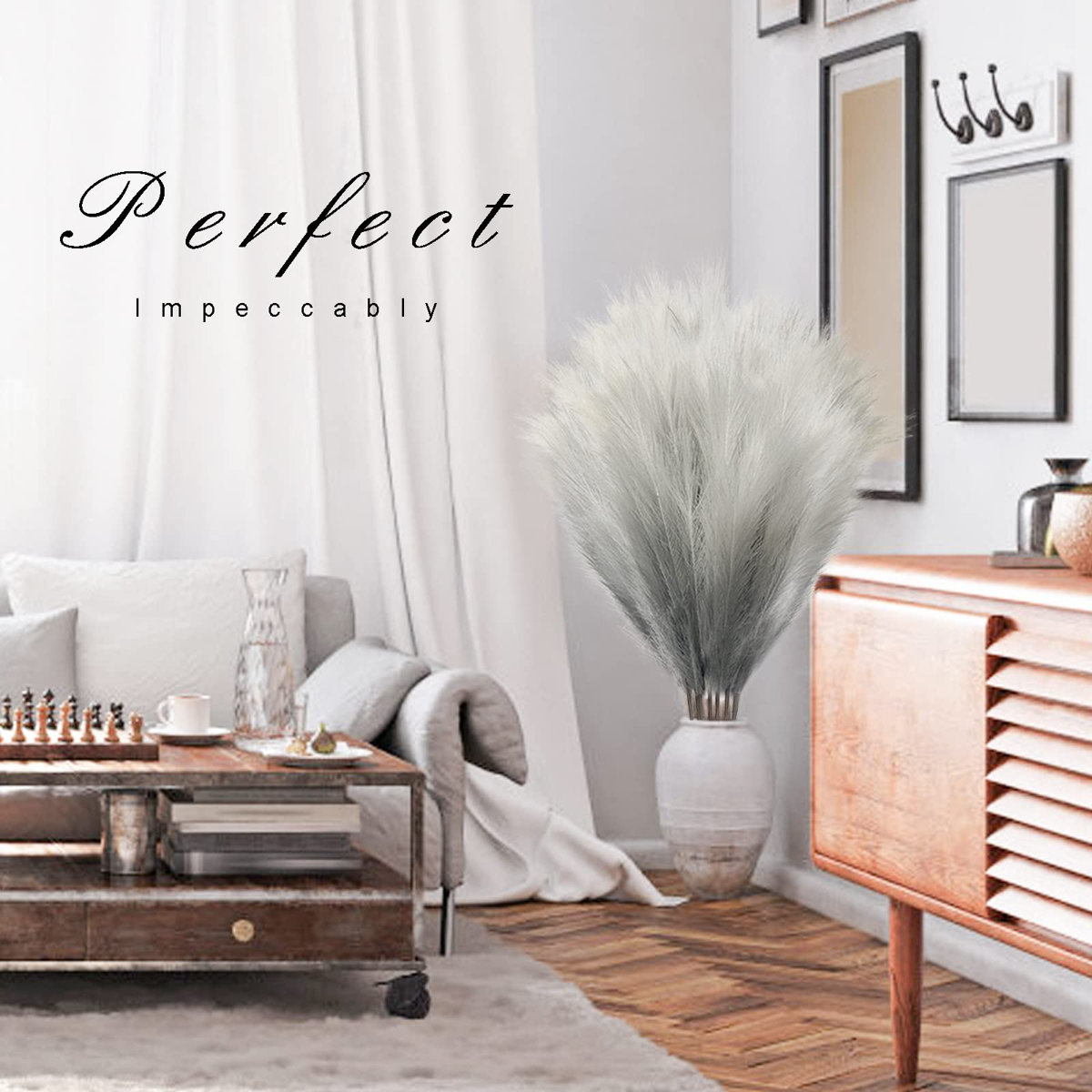 Dakota Fields 8Pcs 3FT Colorful Faux Pampas Grass For Boho Decor, Non ...