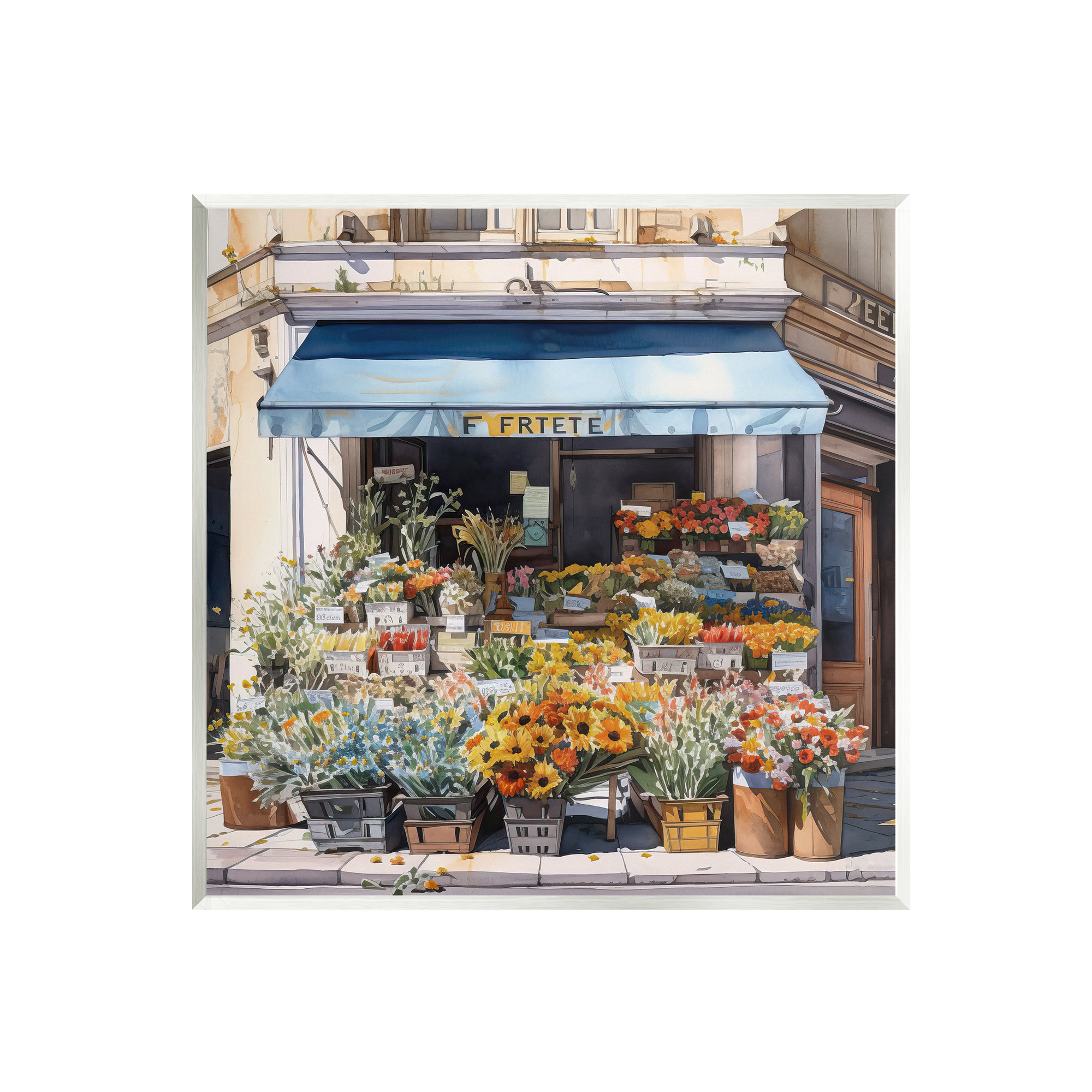 Stupell Industries Urban Flower Shop On Wood by LSR Design Studio Print ...