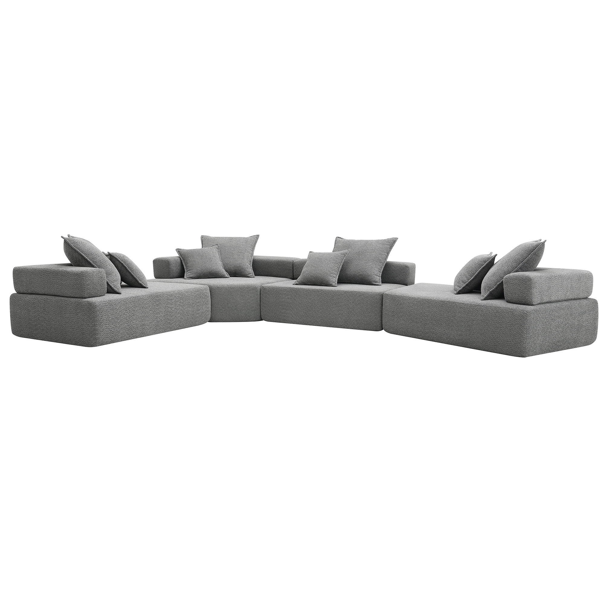 Latitude Run® Breydan Oversized Floor Couch Foam-filled Sectional Sofa ...