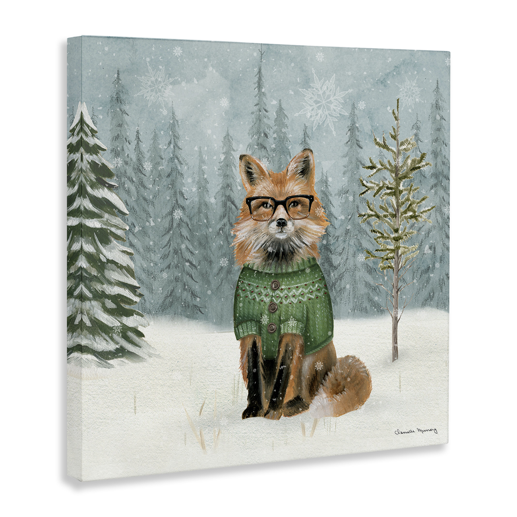 Ophelia & Co. Winter Woodland Fox Canvas Wall Art, design by Danielle ...