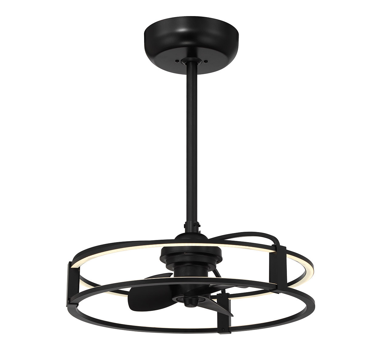 17 Stories Aijalon LED Fan D'Lier in Matte Black | Wayfair