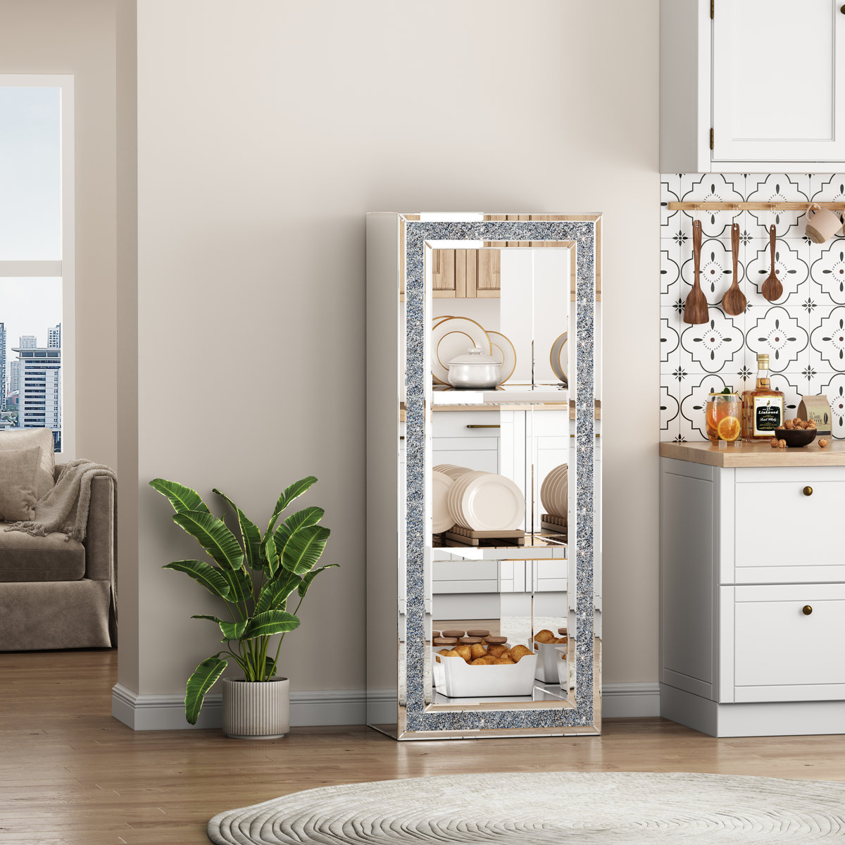 Everly Quinn Tipler Display Stand Mirrored Finished with Crushed ...