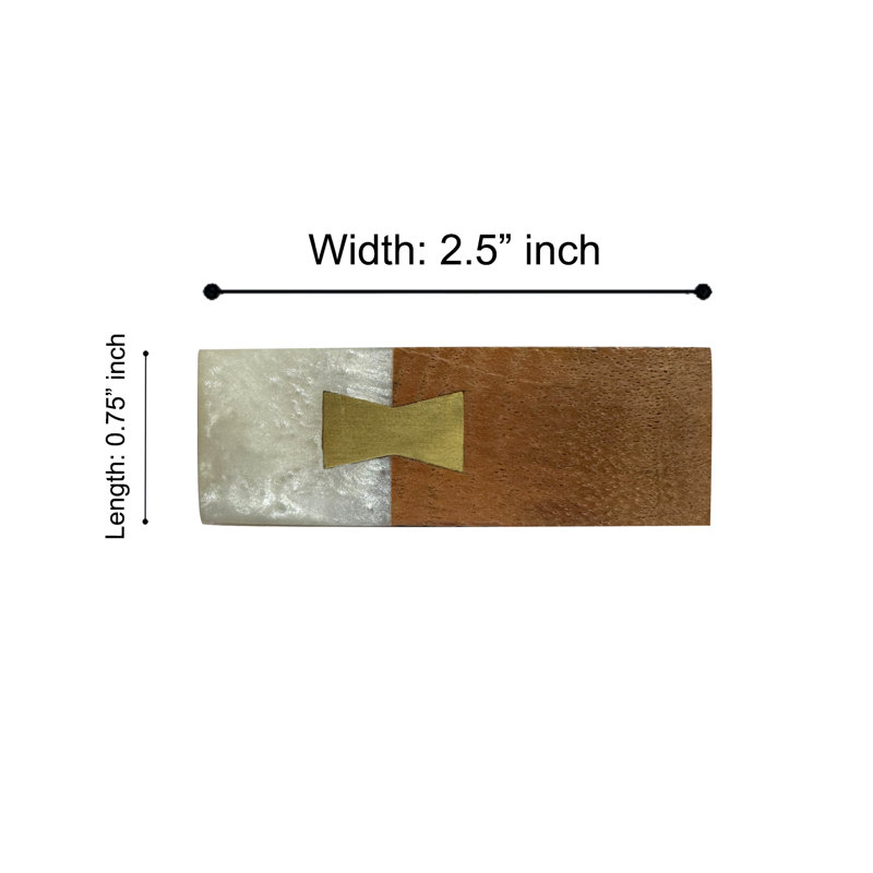 Perilla Home 2.5" Width Wooden Rectangle Inlay Knob | Wayfair