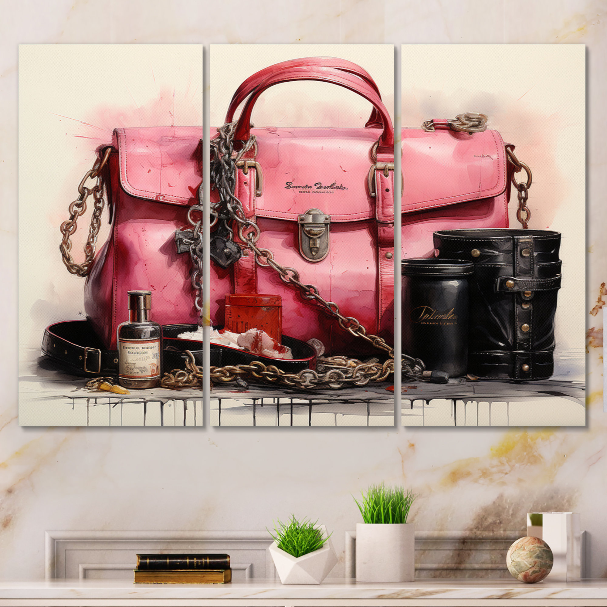 House of Hampton® Pink Designer Bags Glamour III 3 Pieces | Wayfair