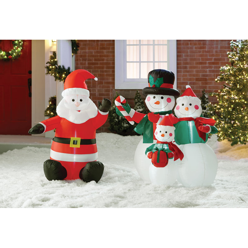The Holiday Aisle® 4 Foot Tall Lighted Christmas Inflatable Snowman ...