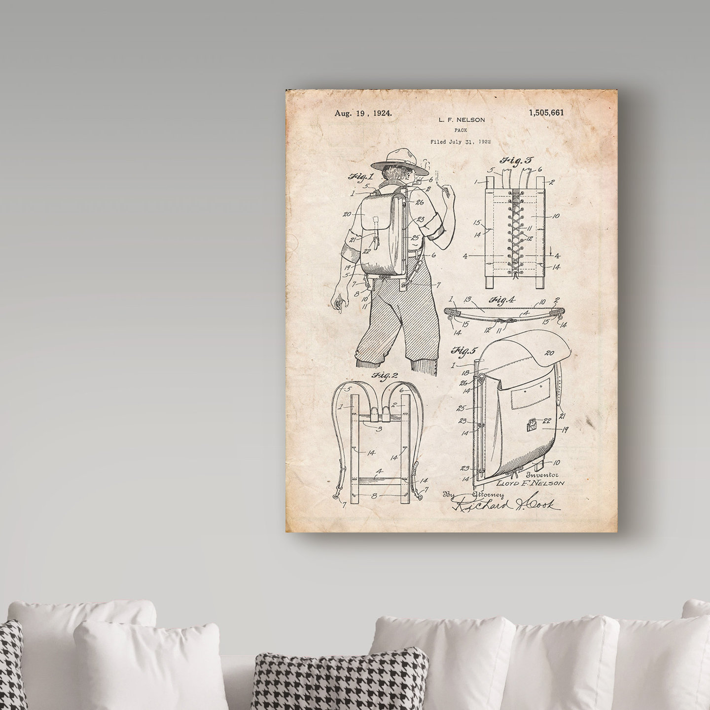 Trademark Fine Art 'Backpack' Drawing Print on Wrapped Canvas - Wayfair ...
