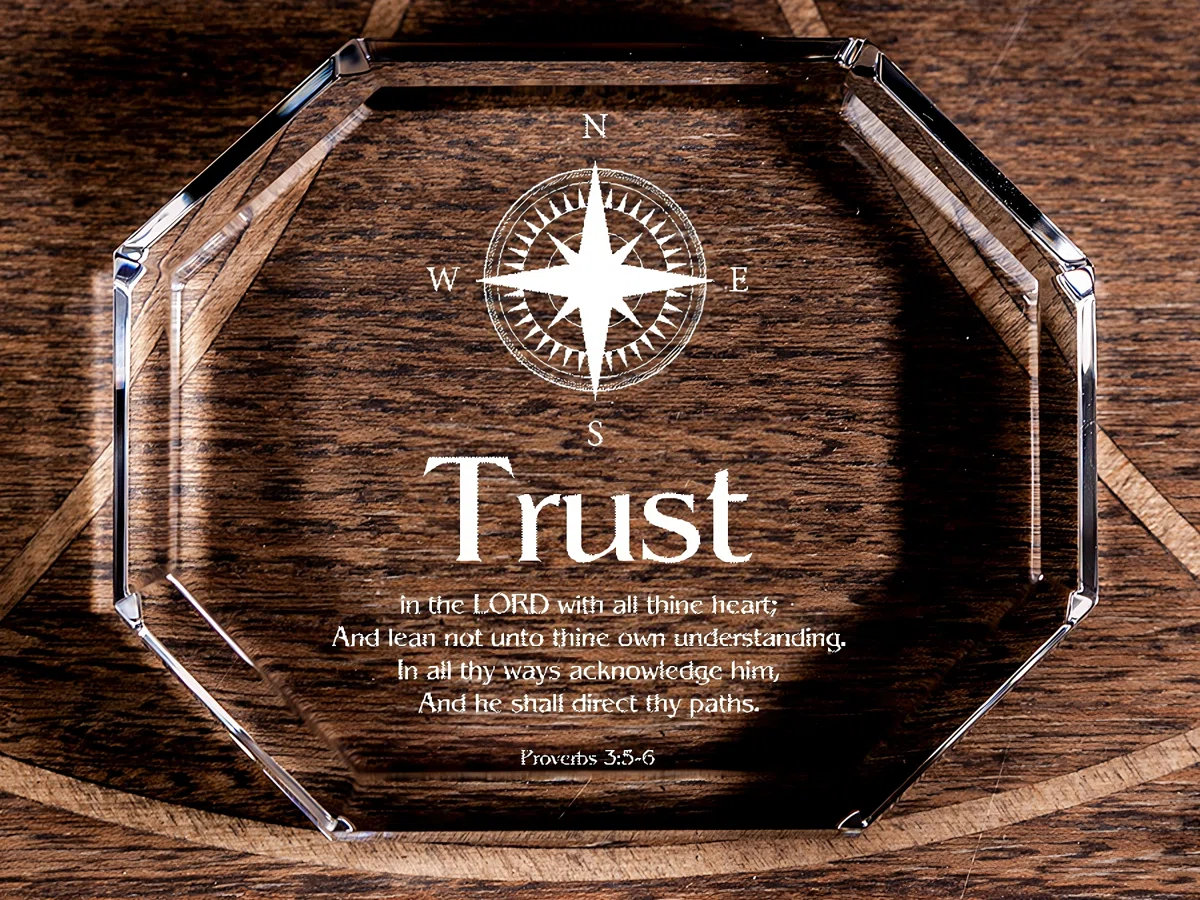 Trinx Jerryn Proverbs 3:5-6 Trust in the Lord Octagonal Crystal ...
