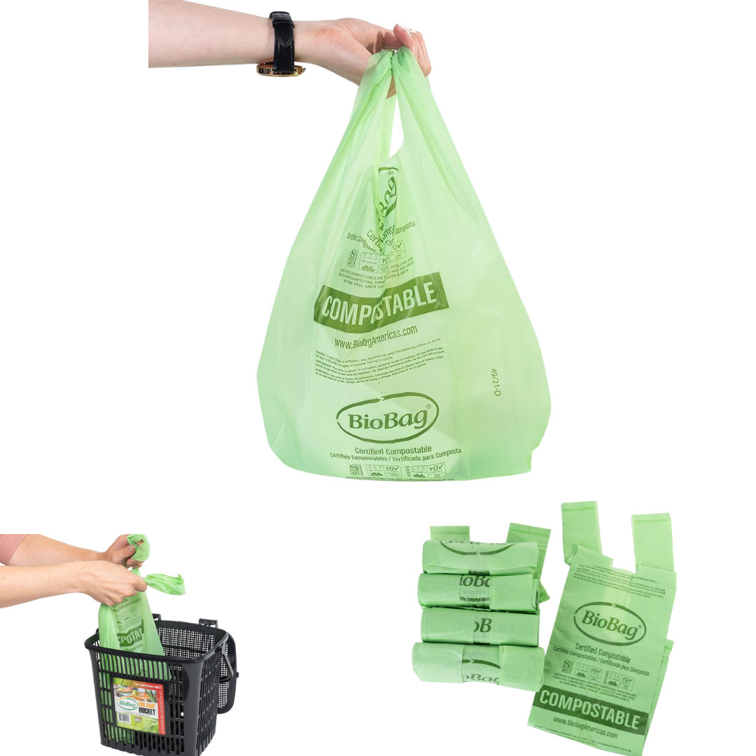 BioBag 2.6 Gallon With Handles Biobag 100% Certified Compost Food Scrap ...