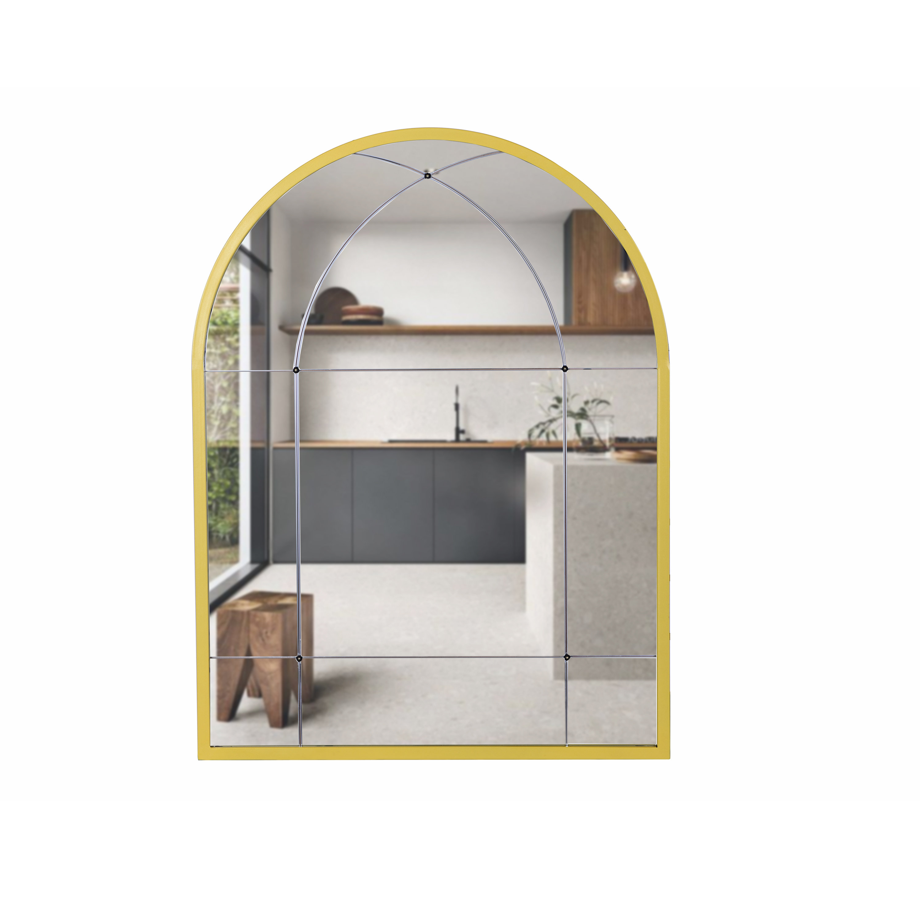 CHIC MODE French Cathedral Style Romantic Arch Windowpane Accent Wall ...