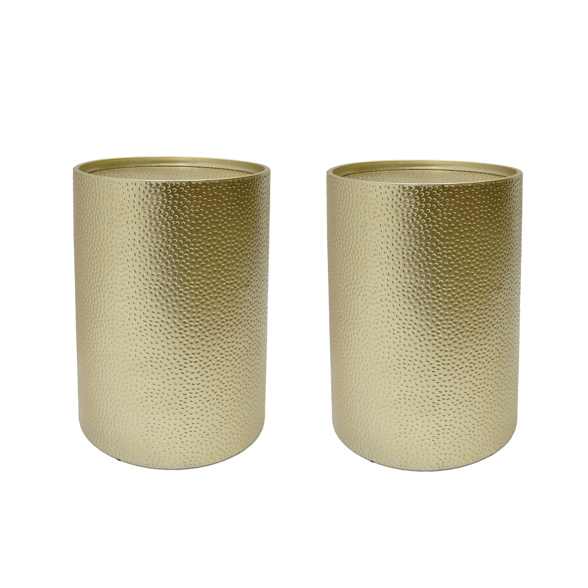 Latitude Run® Contemporary Hammered Metal Side Table - Iron Frame, Easy ...